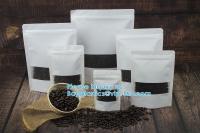 China White Kraft Paper Stand Up Zipper Pouches Aluminum Foil High Barrier Quad Seal Bag For Food Package for sale