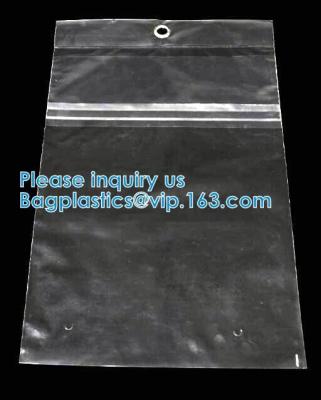 China Bolsos de empaquetado apperal que se puede volver a sellar colgantes del agujero para la ropa, las bolsas de plástico de la cremallera para la ropa, gancho de la suspensión en venta