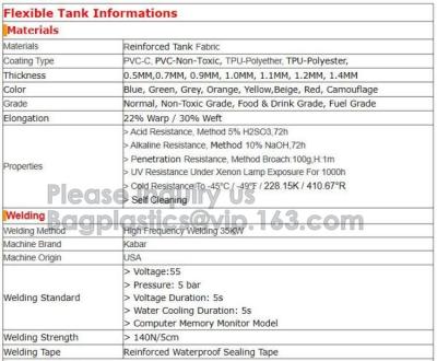 China Tanques líquidos flexíveis macios flexíveis do descanso do combustível do armazenamento do tanque de água das bexigas do saco do quadro da tela TPU, transporte do armazenamento à venda