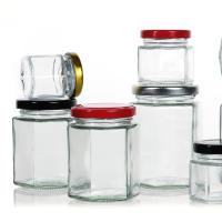 Quality Hexagon Shaped Honey Jam Jar Glass 180ml /280ml / 380ml 250g 390g 500g Food Jars for sale