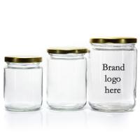 Quality Custom Logo Wholesale Food Grade Transparent Round Food Storage Glass Container for sale