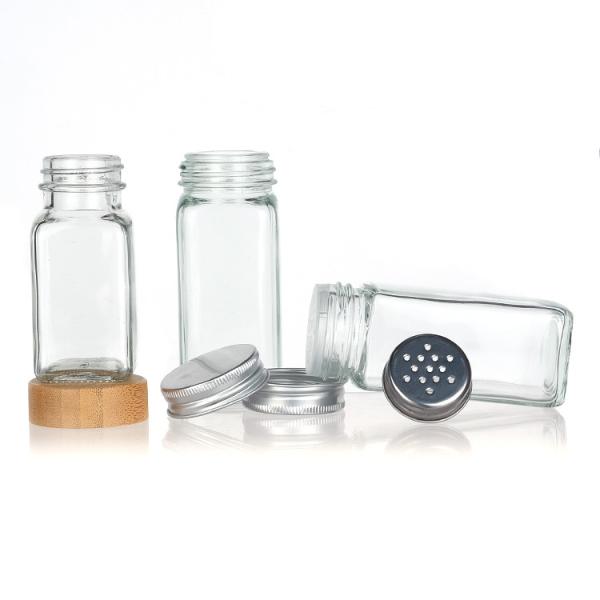 Quality Custom Design 120ml 180ml 6oz Empty Seasoning Packaging Bottle 4oz square Glass Spice Jar With Label Maker for sale