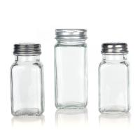 Quality Glass Salt and Pepper Shaker Container 4OZ Glass Spice Jar Containers With for sale