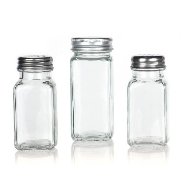 Quality Glass Salt and Pepper Shaker Container 4OZ Glass Spice Jar Containers With Labels for sale