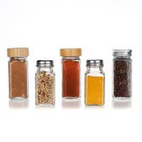 Quality Spice Containers Seasoning Bottles 4 Oz Glass Jars With Lid Spice Pepper Shaker for sale