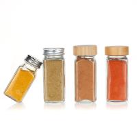 Quality Popular Size 4 OZ Clear Spice Jar Set 24 Pack Seasoning Glass Spice Jar With for sale