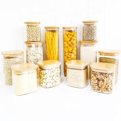 China Glass Food Storage Jar 300ML 500ML 750ML Borosilicate Glass Canister With Metal Lid for sale