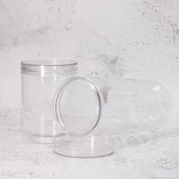 Quality Transparent Pet Plastic Round Jars With Aluminum Alloy Sealed Cap Custom 500ml for sale