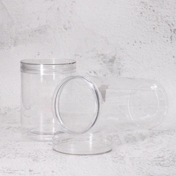 Quality Transparent Pet Plastic Round Jars With Aluminum Alloy Sealed Cap Custom 500ml Plastic Jars of Peanuts or Grains for sale