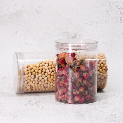 China Hot Items Food Jar 800ml PET Transparent Food Storage Plastic Containers With Lids for Candy Snacks Vietnam Manufactured for sale