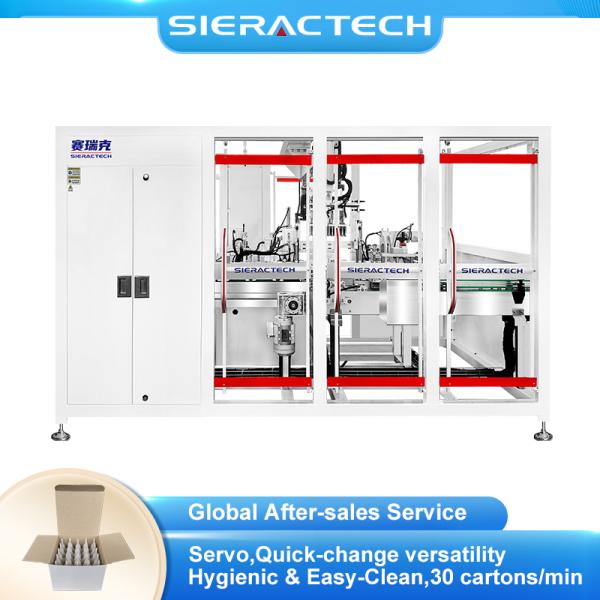 Quality 20 CPM Capacity Automatic Cartoning Machine Large Crash Lock Cartons Glue Cartoner for sale