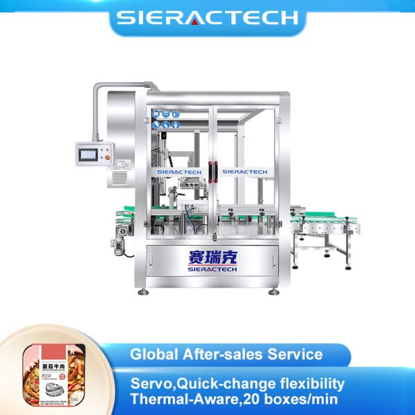 Quality GMP Compliant Self Heating Food Robotic Case Packer Precision Tray Sealer Packaging Machine for sale