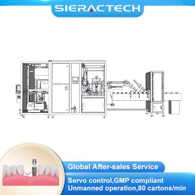 China Automatic Dental Implant Cartoning Machine with Vision Inspection, Label Printing and Full Traceability System for sale