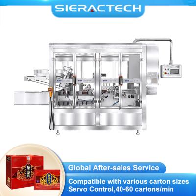 China Automatic Foot Bath Liquid Sachet Cartoning Machine with Flexible Magazine Collation and Dual Error-Proofing Inspection for sale