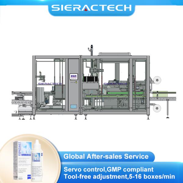 Quality Automatic Contact Lens Care Solution Case Packing Machine with Soft-Touch Bottle Loading and High-Speed Efficiency for sale