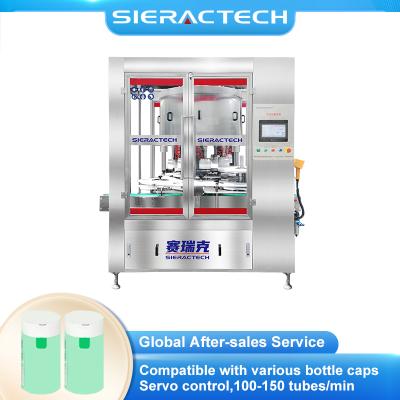 China Automatic Bucket Wet Wipes Capping Machine with Double-Head Servo Torque Control and Flexible Holder-Free Design for sale