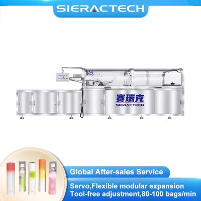 China Automatic Small Bottle Oral Spray Cartoning Machine with Servo Feeding and Leaflet Insertion System for sale