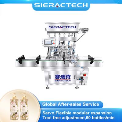 China Automatic Underwear Disinfectant Detergent Filling Machine with Servo Piston Control and Anti-Foaming Filling System for sale