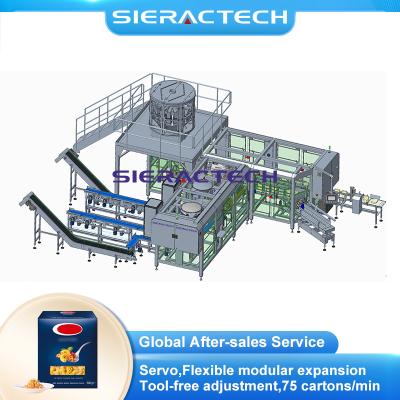 China Delta Robot Macaroni Packaging Line For High Speed Food Cartoning Automated Secondary Packaging for sale