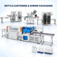 China Bottle Cartoning and Shrink Packaging Line with Integrated Controls for sale
