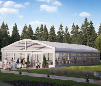 China 25m By 45m Aesthetically Luxury Aluminum Curved Tents With Dome Roof for sale