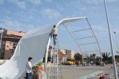 China High top warehouse TFS curved tent curve canopy for 200 people WITH Fame Retardant to DIN4102 B1 for sale