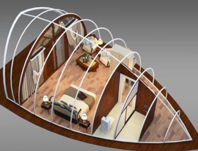 China Aluminium Alloy Outdoor Modular Used Shell Shape Luxury Glamping Safari Resort Tent for Sale Florida for sale