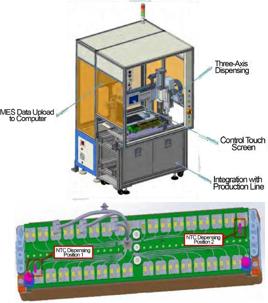 Quality Automatic NTC Glue Dispensing Machine for Battery Modules with High-Precision Servo Control for sale