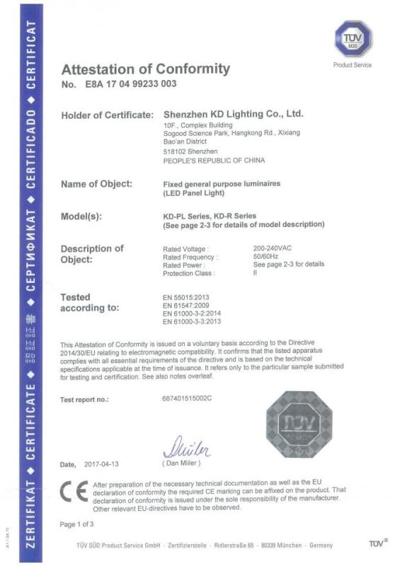 TUV - Shenzhen KD LIGHTING Co.,Ltd