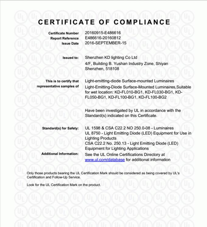 UL - Shenzhen KD LIGHTING Co.,Ltd