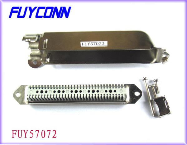 64 Pin Amphenol IDC Male Centronics Connector 32pairs Plug Connector with 90 degree metal cover