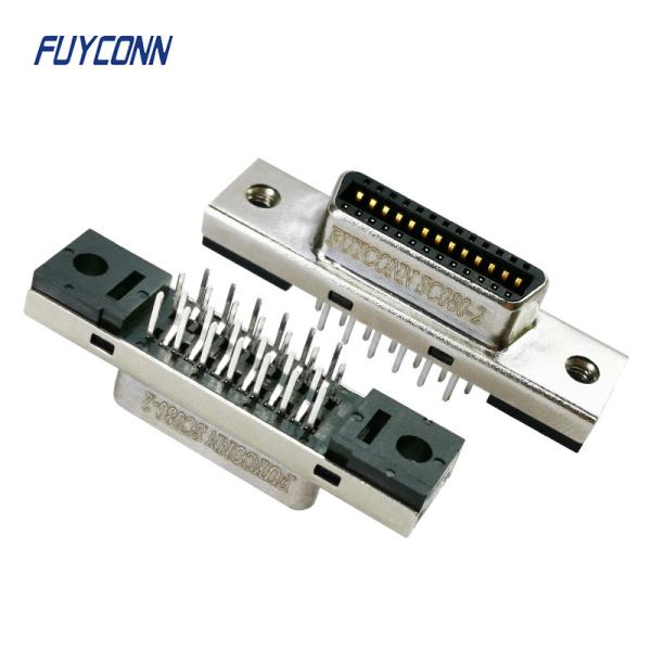 26pin MDR Connector Female / Male 1.27mm Brass Gold Plating SCSI Connector