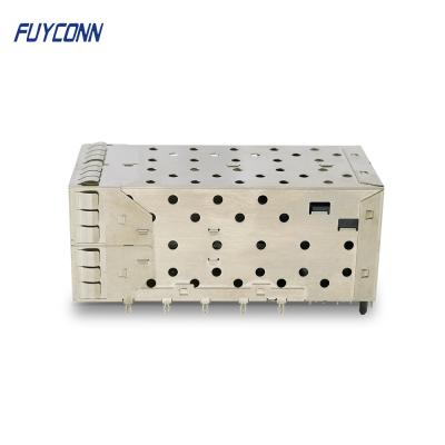 China SFP+ 2x2 Press-Fit Connector 80pin Dual Port with Lightpipe for sale