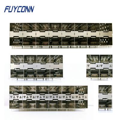 China SFP+ 2x2 Press-Fit Connector 80pin Dual Port with Lightpipe for sale