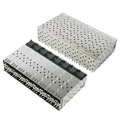 China 320pin 2x8 Ports SFP Connector Female Press-Fit with Light for sale