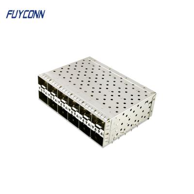 China 240 Pin SFP+ Fiber Optic Connector 2x6 Dual Port with Light Pipe for sale