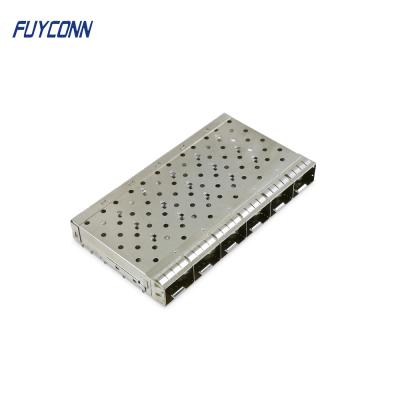 China SFP+ Cage Connector 1x6 Ports Press Fit Pins 10Gb/s for sale