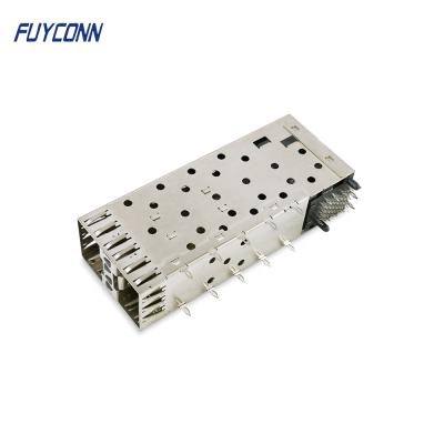 China 2x1 Female SFP Connector 40 Pin with Light Pipe Press-Fit for sale