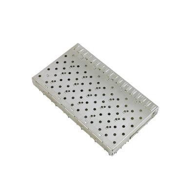 China 6 Port SFP+ Cage with Light Pipe Press-Fit Termination 1x6 for sale