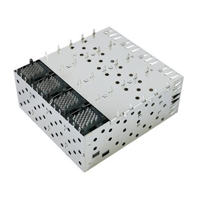 China 160P SFP Connector 2x4 Ports Female Press-Fit Stackable for Data Center for sale