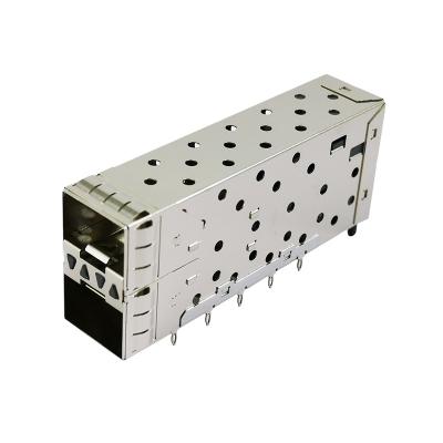 China 2x1 2 Port SFP+ Connector 40 Pin Female PCB Mount with Light for sale