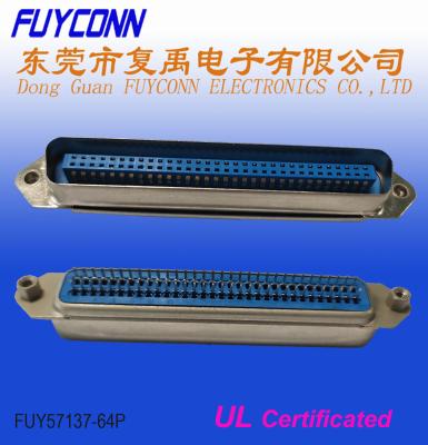 China Straight PCB 64 Pin Centronics Connector Male 32pairs PCB Connector with nuts for sale