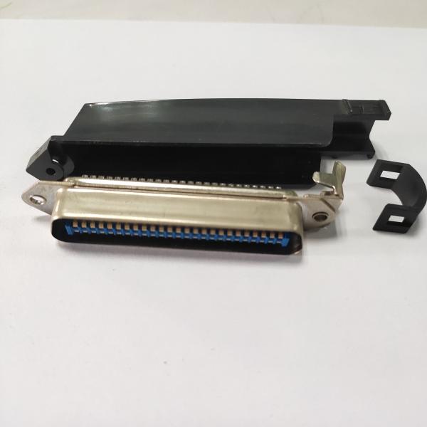 Plug 50 Pin Centronic Champ Solder Pin Connector with 90 Degree Reversed Plastic Cover