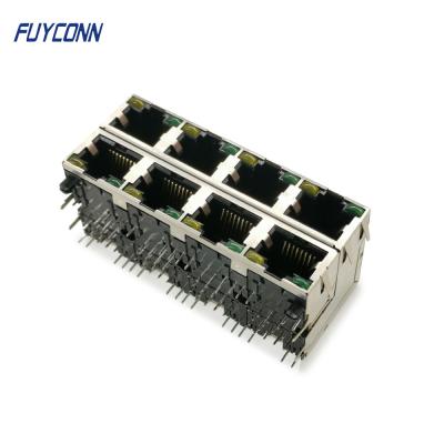 Cina PWB RJ45 Jack Connector di Pin Female dei porti 64 del bronzo fosforoso 2x4 8 in vendita