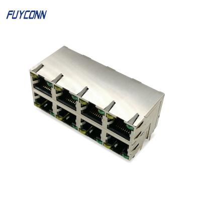 Cina PWB RJ45 Jack Connector di Pin Female dei porti 64 del bronzo fosforoso 2x4 8 in vendita