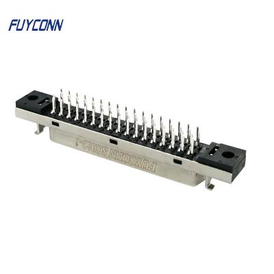 China 68 Pin SCSI Connector PCB Straight Female 1.27mm Pitch MDR Connector for sale