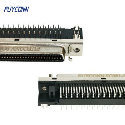 中国 68Pin SCSIコネクターPCB Fixnessのハンガーが付いている直角の女性の1.27mmのコネクターCNのタイプ 販売のため