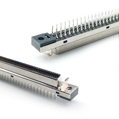 China PCB Straight SCSI Connector CN Type 100pin 1.27mm Female MDR Connector for sale