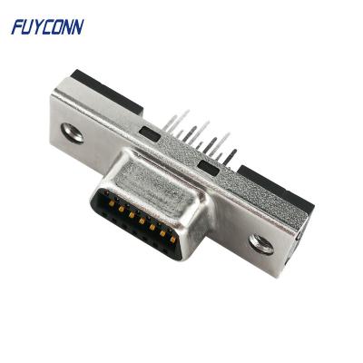China 1.27mm MDR Connector 180 Degree 14 Position Female Vertical SCSI PCB Connector for sale