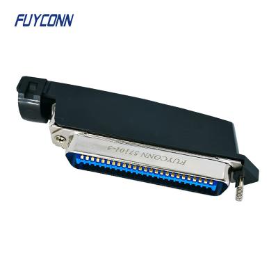 China Plastic Hood Solder Cup Centronics 50 Pin Connector With L Shape Cover for sale